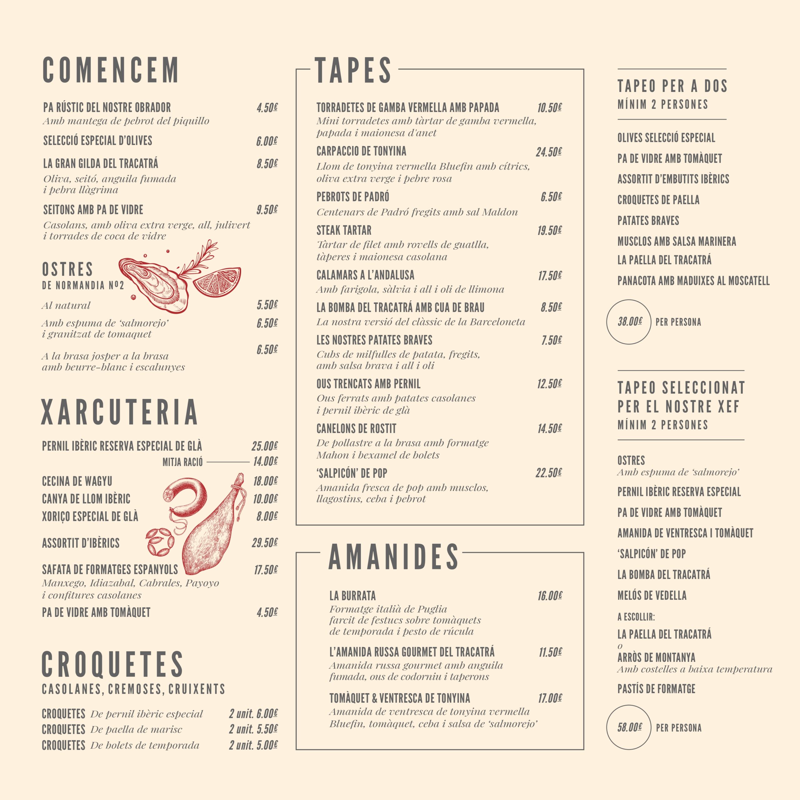 Menú d'exquisides tapes per compartir | Tracatrá