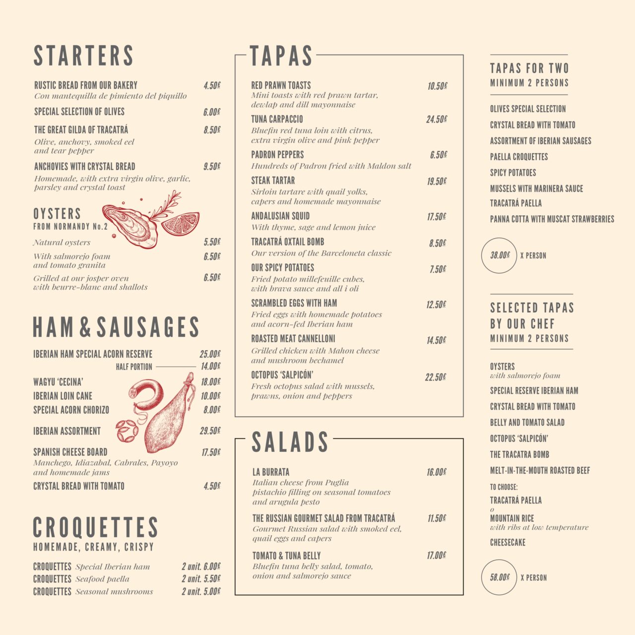 Exquisite tapas menu to share | Tracatrá