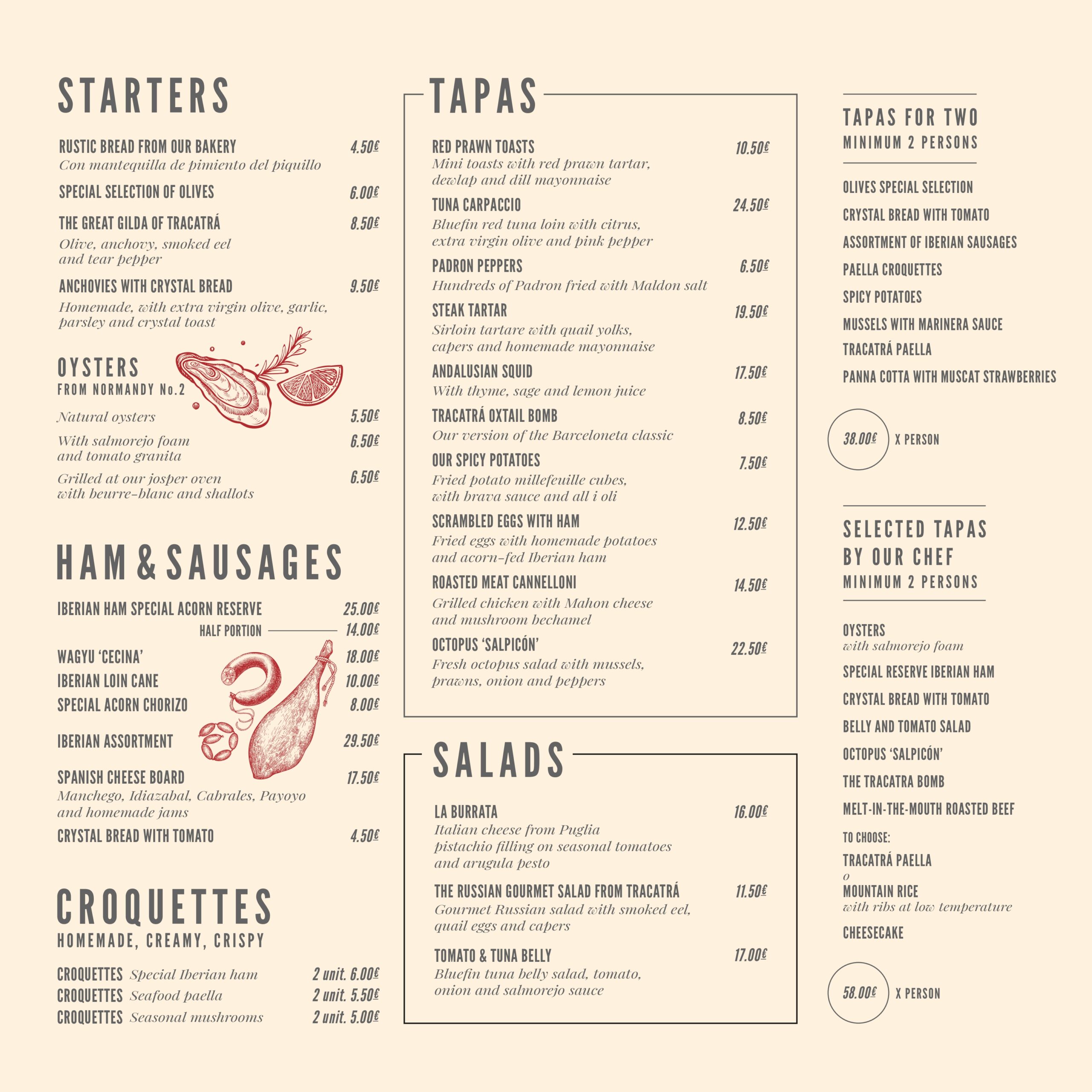 Exquisite tapas menu to share | Tracatrá