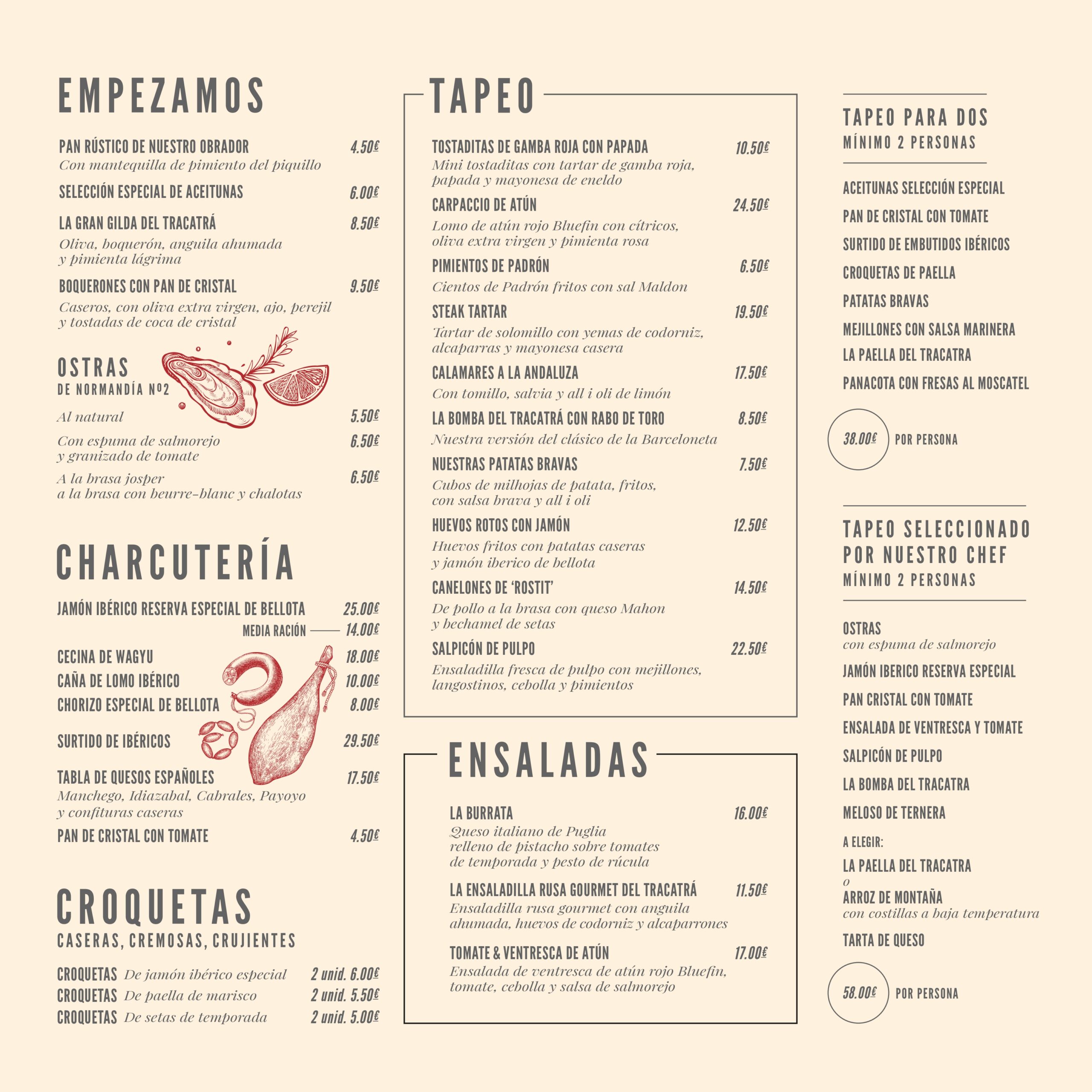 Menú de exquisitas tapas para compartir | Tracatrá